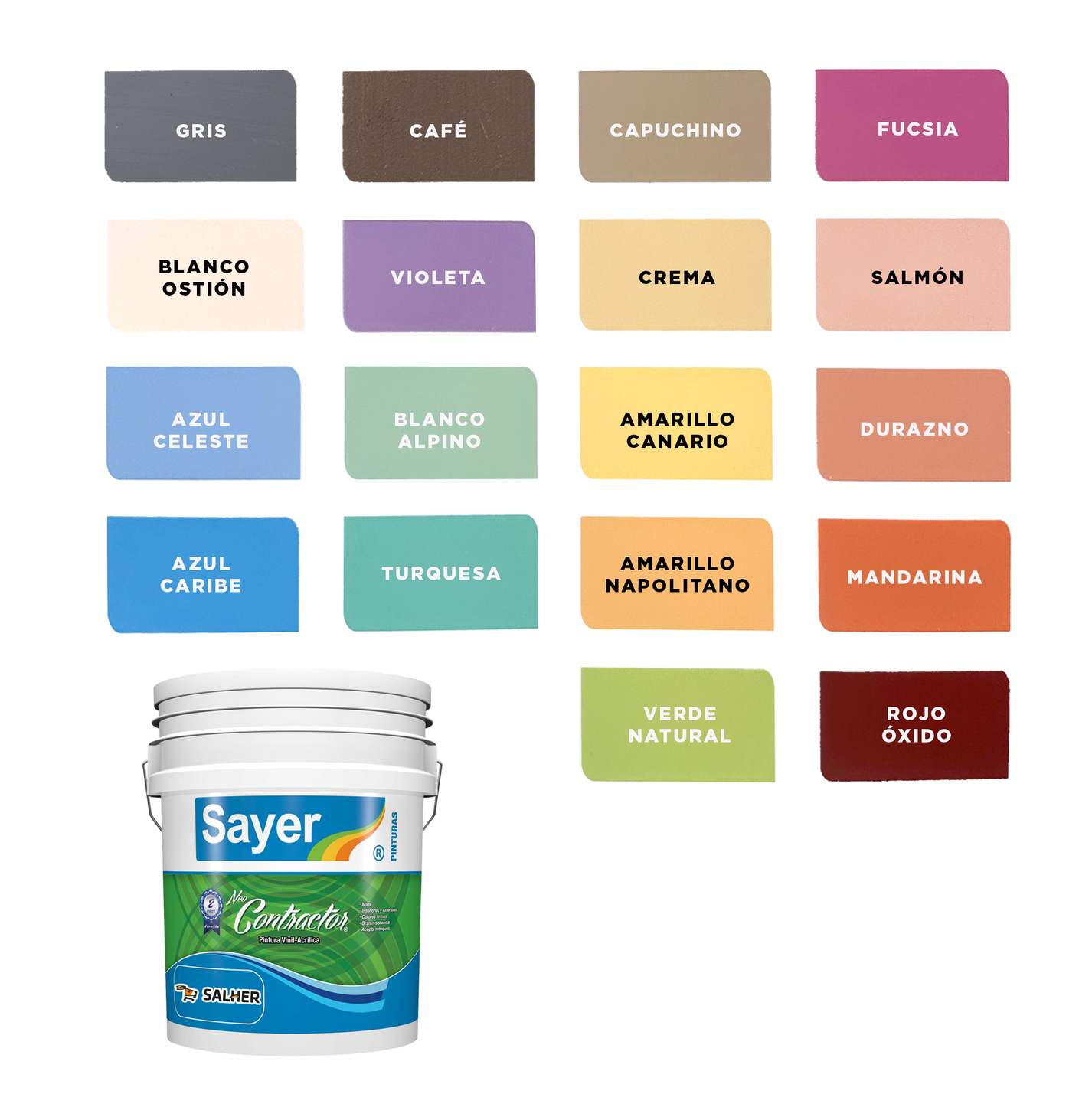 Pintura Vinilica Acrilica Sayer Contractor Mate 19 L – Salher en Línea